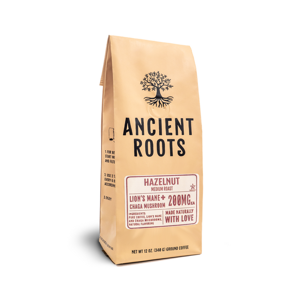 Hazelnut Roast - Lions Mane & Chaga Blend 2/12 oz bags – Ancient Roots