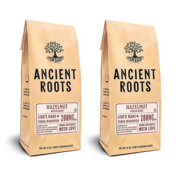 Hazelnut Roast - Lions Mane & Chaga Blend 2/12 oz bags – Ancient Roots